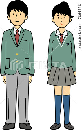 Two teenage high school students - Stock Illustration [7864558] - PIXTA