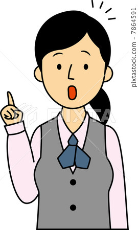 30's OL aware of something - Stock Illustration [7864591] - PIXTA