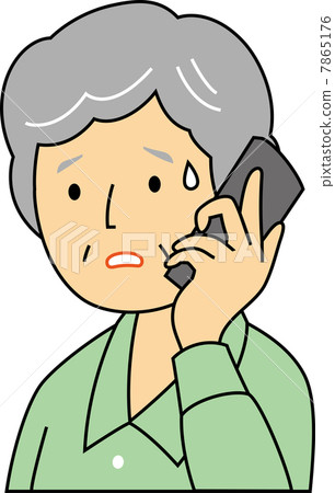 Women in their 80s troubled with sweating on... - Stock Illustration ...