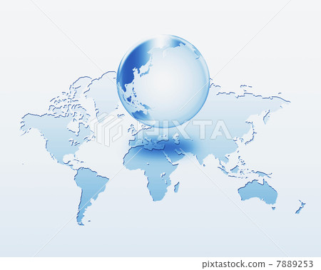 Simple world map and the earth - Stock Illustration [7889253] - PIXTA