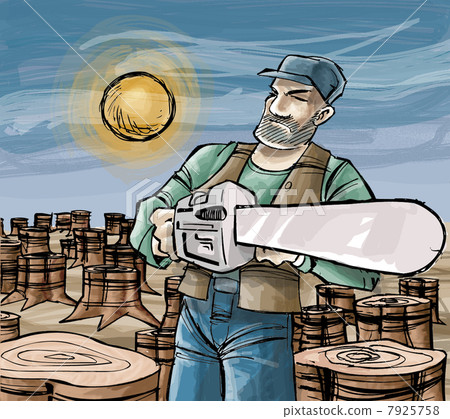 woodcutter - Stock Illustration [7925758] - PIXTA