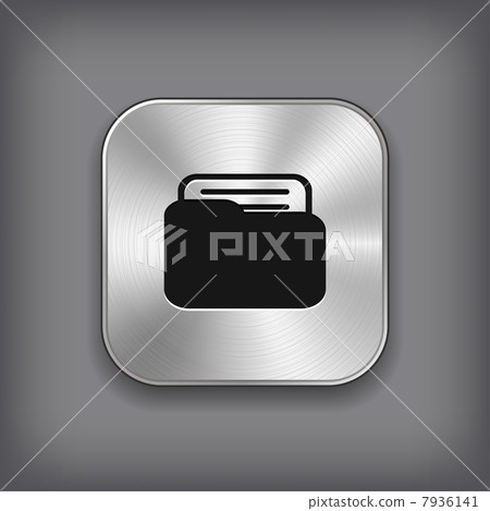 Folder icon - vector metal app button - Stock Illustration [7936141] - PIXTA