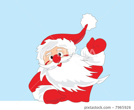 Santa Claus say hello blue background - Stock Illustration [7965926 ...