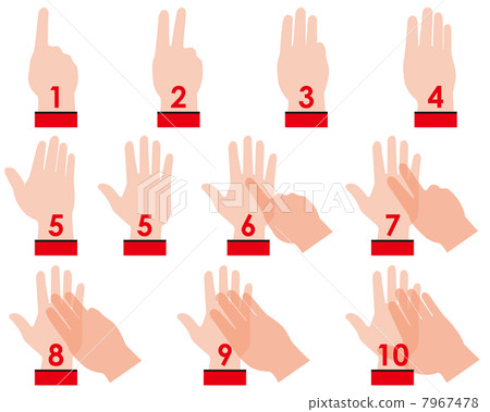 Hand numbers 1 - 10 - Stock Illustration [7967478] - PIXTA