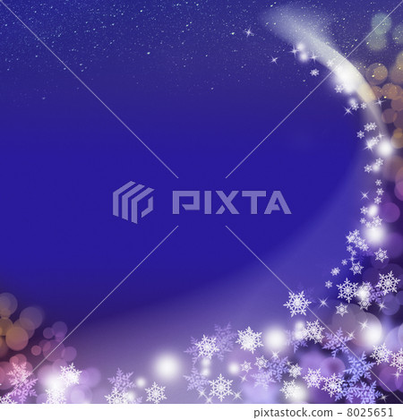 Snow and starry background blue - Stock Illustration [8025651] - PIXTA