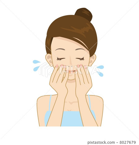 Woman washing her face [Anime style series] - Stock Illustration ...