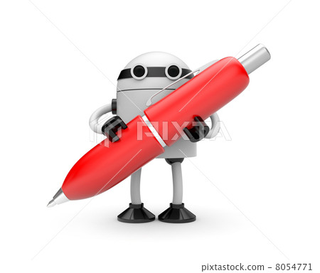 Robot with pen - Stock Illustration [8054771] - PIXTA
