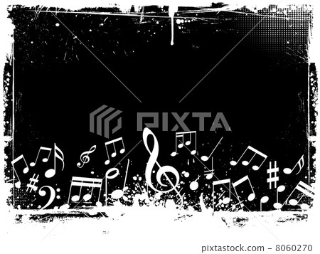 Grunge music notes - Stock Illustration [8060270] - PIXTA