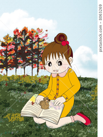 Fall of reading - Stock Illustration [8063269] - PIXTA