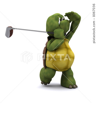 Tortoise Playing golf - Stock Illustration [8067036] - PIXTA