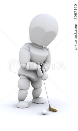 3D Man Playing golf - Stock Illustration [8067160] - PIXTA