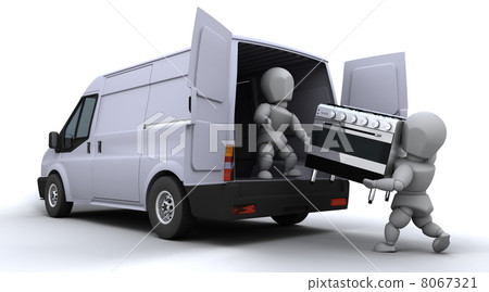 removal men loading a van-插圖素材 [8067321] - PIXTA圖庫
