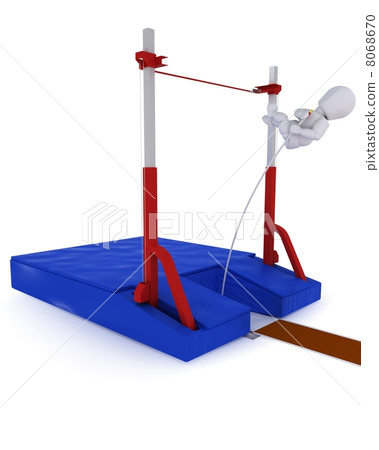 man competing in the pole vault - Stock Illustration [8068670] - PIXTA