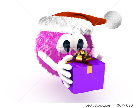 Cartoon character with present-插圖素材 [8074089] - PIXTA圖庫