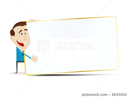 Cartoon Businessman Sign - Stock Illustration [8093042] - PIXTA