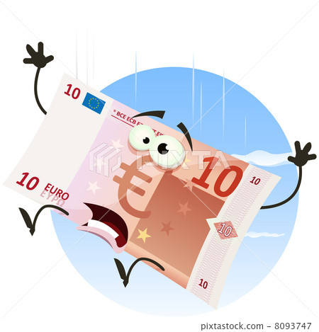 Euro Bill Character Falling - Stock Illustration [8093747] - PIXTA