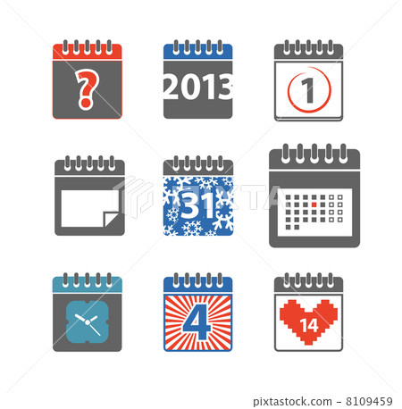 Different styles of color calendar web icons... - Stock Illustration ...