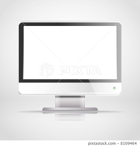 Modern lcd monitor with blank screen. Template... - Stock Illustration ...