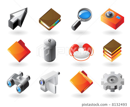 Isometric-style icons for interface - Stock Illustration [8132493] - PIXTA