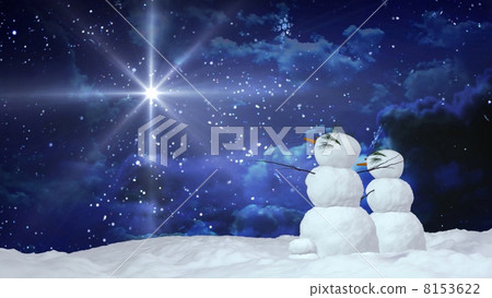 Christmas snowmen with white star - Stock Illustration [8153622] - PIXTA