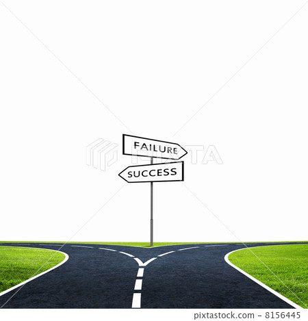Cross road with sign - Stock Illustration [8156445] - PIXTA