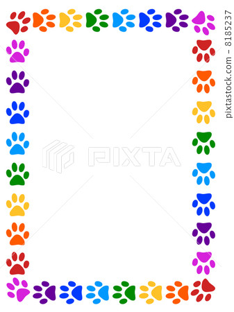 Dog footprint _ frame - Stock Illustration [8185237] - PIXTA