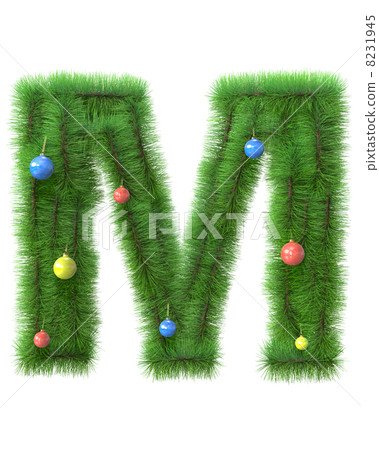 M letter made of christmas tree branches - Stock Illustration [8231945 ...