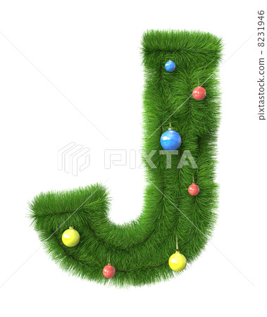 J letter made of christmas tree branches - Stock Illustration [8231946 ...