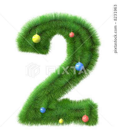 2 number made of christmas tree branches - Stock Illustration [8231963 ...