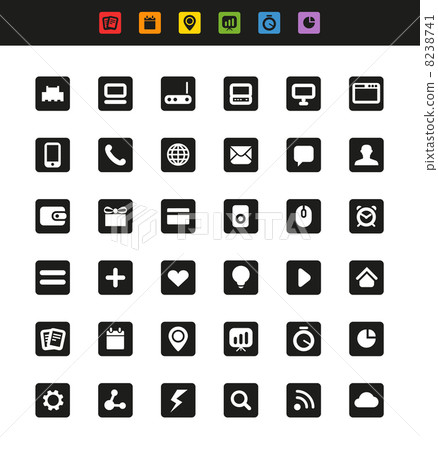 Simple web navigation pictograms collection - Stock Illustration ...
