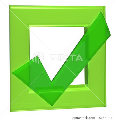 Green checkbox mark 3D - Stock Illustration [8244987] - PIXTA