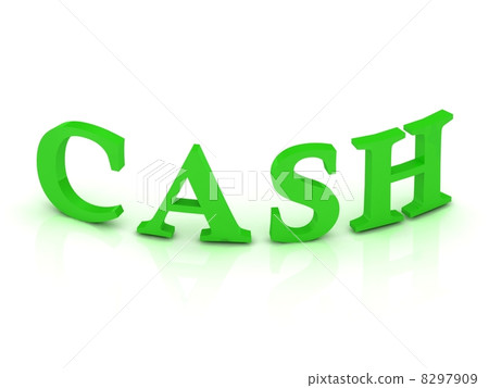 CASH sign with green letters - Stock Illustration [8297909] - PIXTA