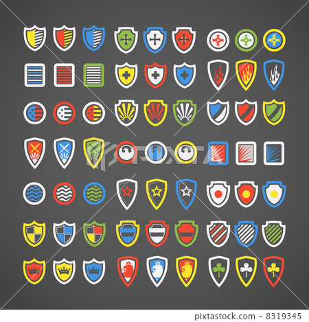 Abstract color arms on shields - Stock Illustration [8319345] - PIXTA