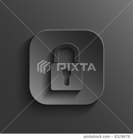 Lock icon - vector black app button - Stock Illustration [8329678] - PIXTA