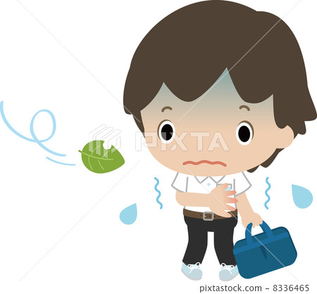 Short-sleeved male student trembling with cold - Stock Illustration ...