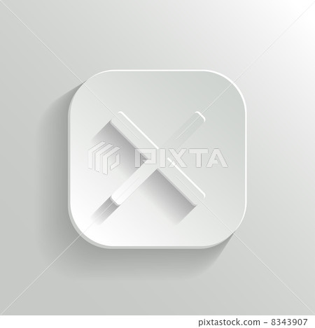 Cancel icon - vector white app button - Stock Illustration [8343907 ...