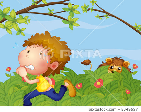A scared boy running - Stock Illustration [8349657] - PIXTA
