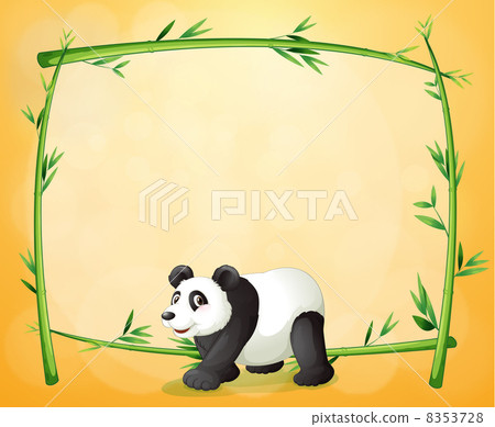 A panda and the empty green frame - Stock Illustration [8353728] - PIXTA