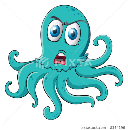 Comical octopus on white - Stock Illustration [8354196] - PIXTA