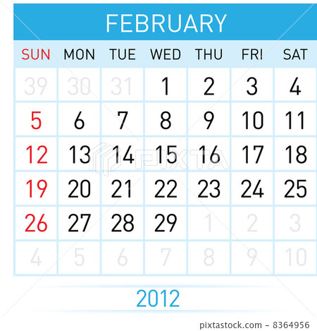 February Calendar - Stock Illustration [8364956] - PIXTA