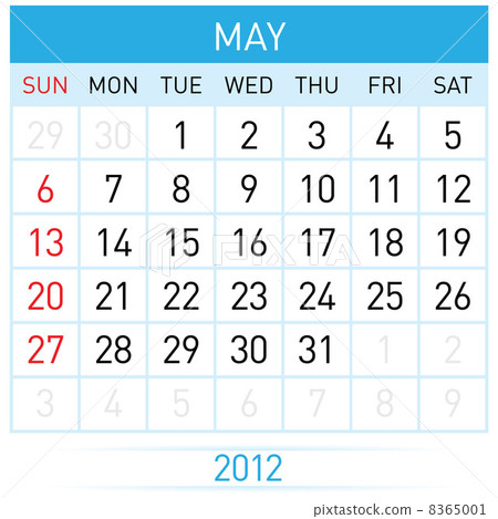 May Calendar-插圖素材 [8365001] - PIXTA圖庫