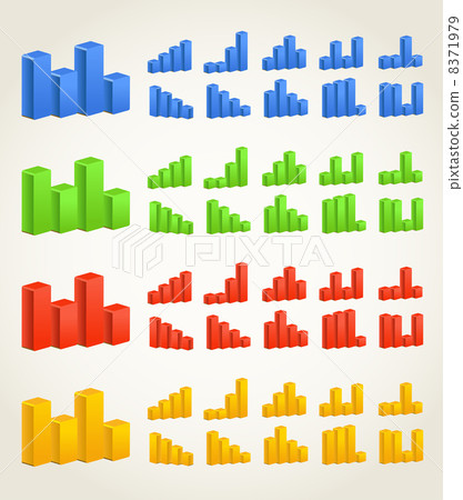 Color statisctic columns. Vector template - Stock Illustration [8371979 ...