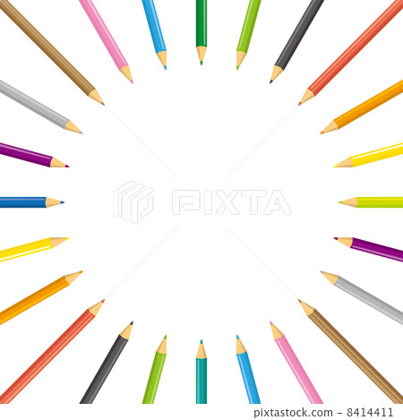 Colored pencil frame - Stock Illustration [8414411] - PIXTA