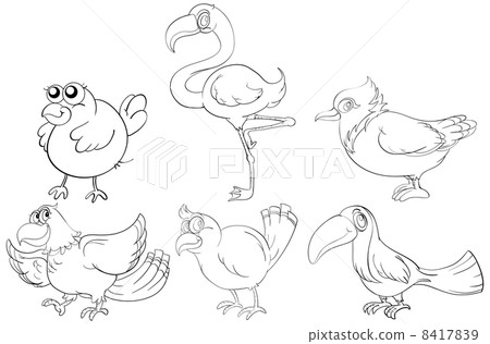 Doodle designs of two-legged creatures - Stock Illustration [8417839 ...