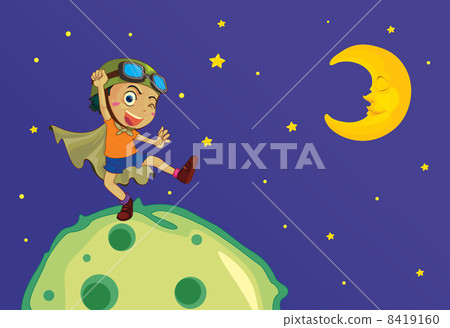 Boy on the moon - Stock Illustration [8419160] - PIXTA