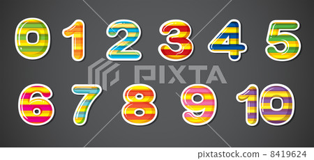Colorful numbers - Stock Illustration [8419624] - PIXTA