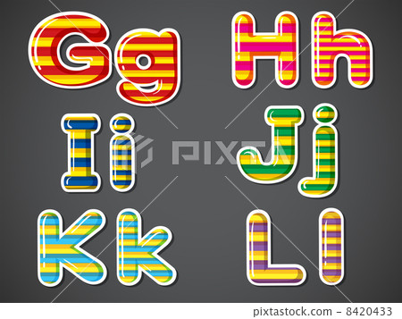 Stripe-colored letters of the alphabet - Stock Illustration [8420433 ...
