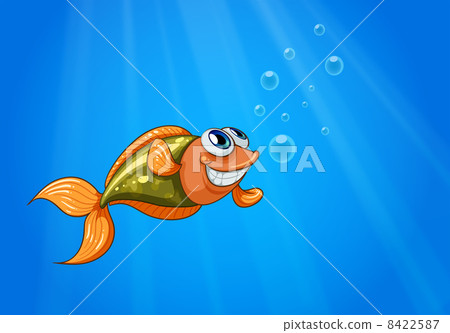 A smiling fish in the ocean - Stock Illustration [8422587] - PIXTA