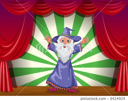 A wizard doing magic on the stage - Stock Illustration [8424929] - PIXTA