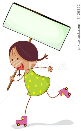 a girl with sign board - Stock Illustration [8426332] - PIXTA